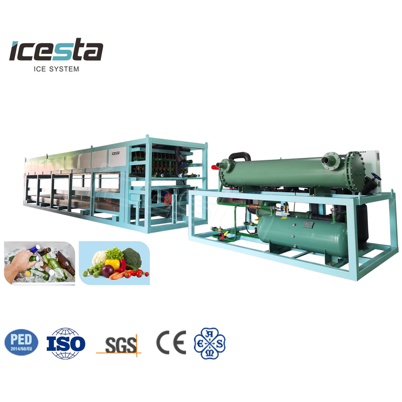 Máquina de hielo en bloques Icesta 10 30 50 toneladas con planta móvil ...